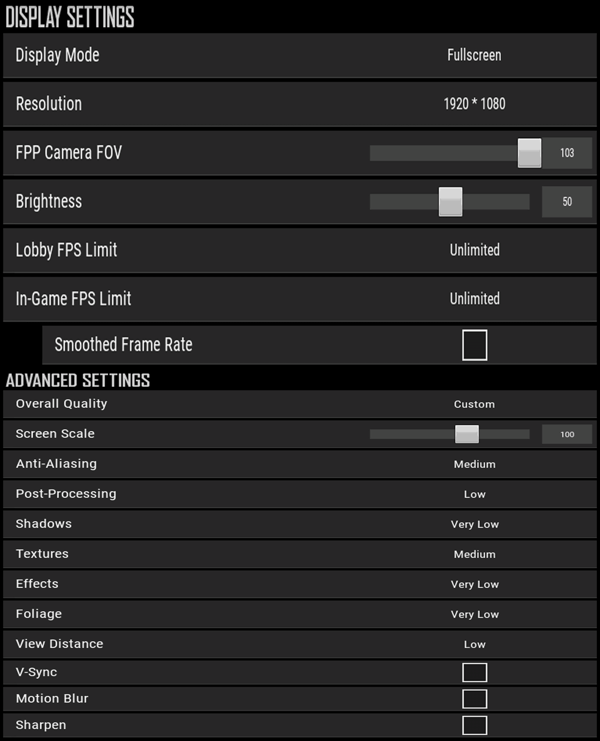 PUBG Best Settings and Options Guide [87 Pro Players, Dec 2023]